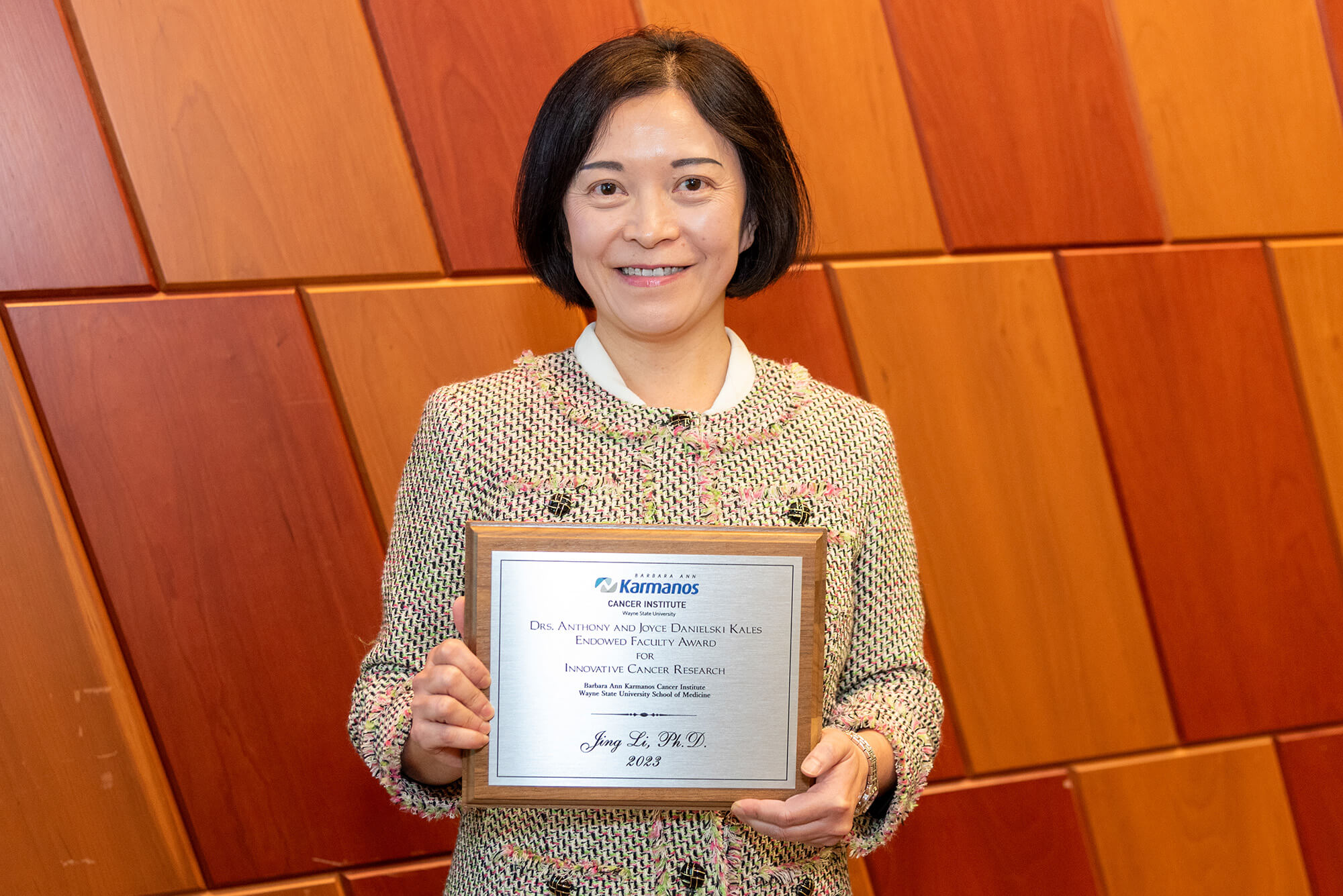 Jing Li, Ph.D. receives 2023 Kales Award in Oncology | Karmanos News